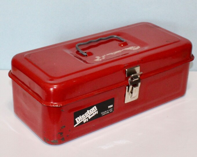 Vintage Disston My Buddy Red Metal Toolbox / Tackle Box 1100 - Etsy