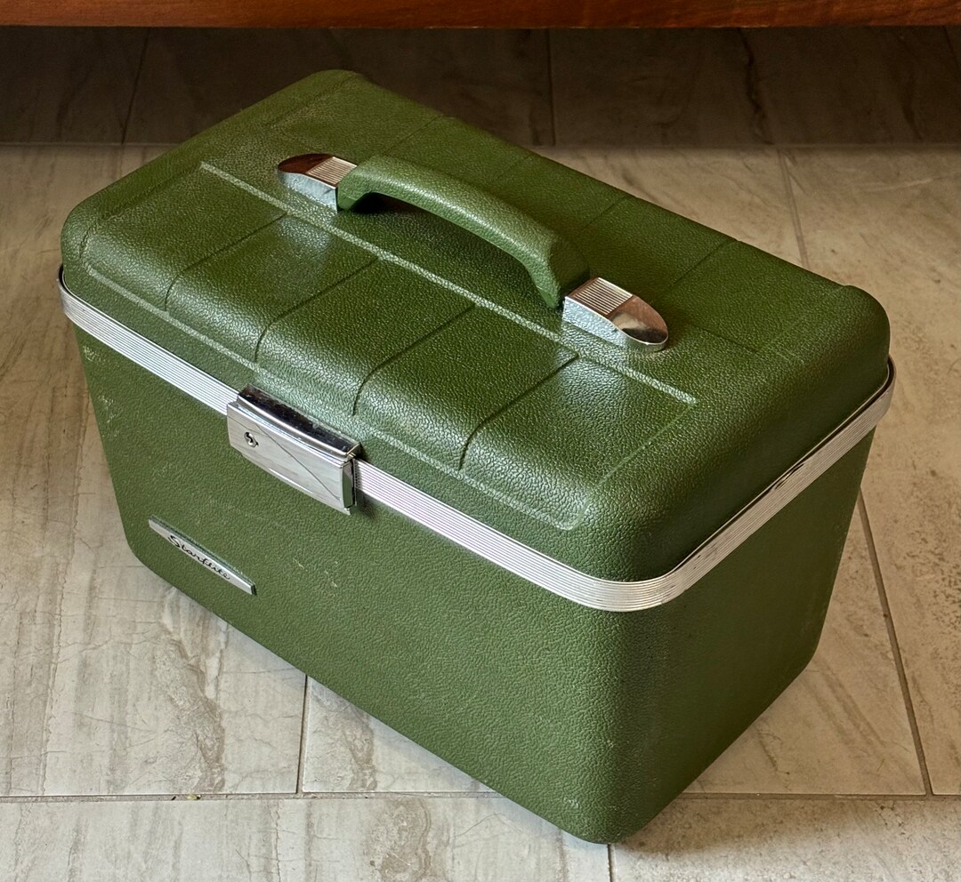 Sweet Vintage Starflite Avocado Green Train Case Travel Bag - Etsy
