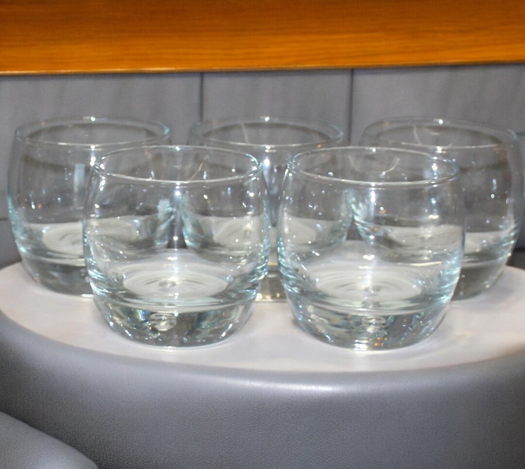 Vintage Set of 5 Bubble Base Roly Poly Style Cocktail Glasses - Etsy