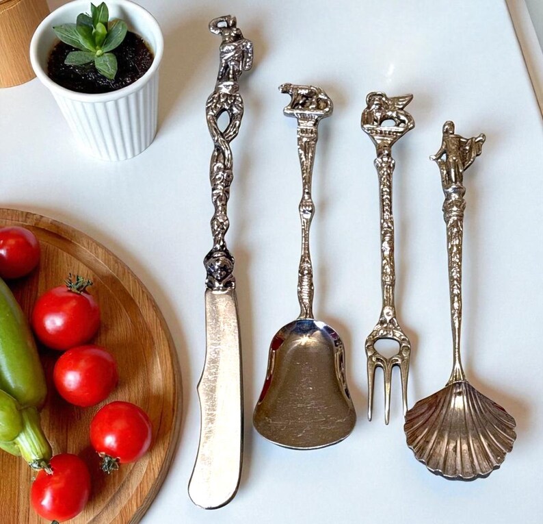 Vintage Set of 4 Candlelight Silver Serving Utensils Made in Italy - Etsy