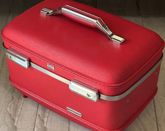 Cool Vintage American Tourister Red Train Case Suitcase, Hard Case ...