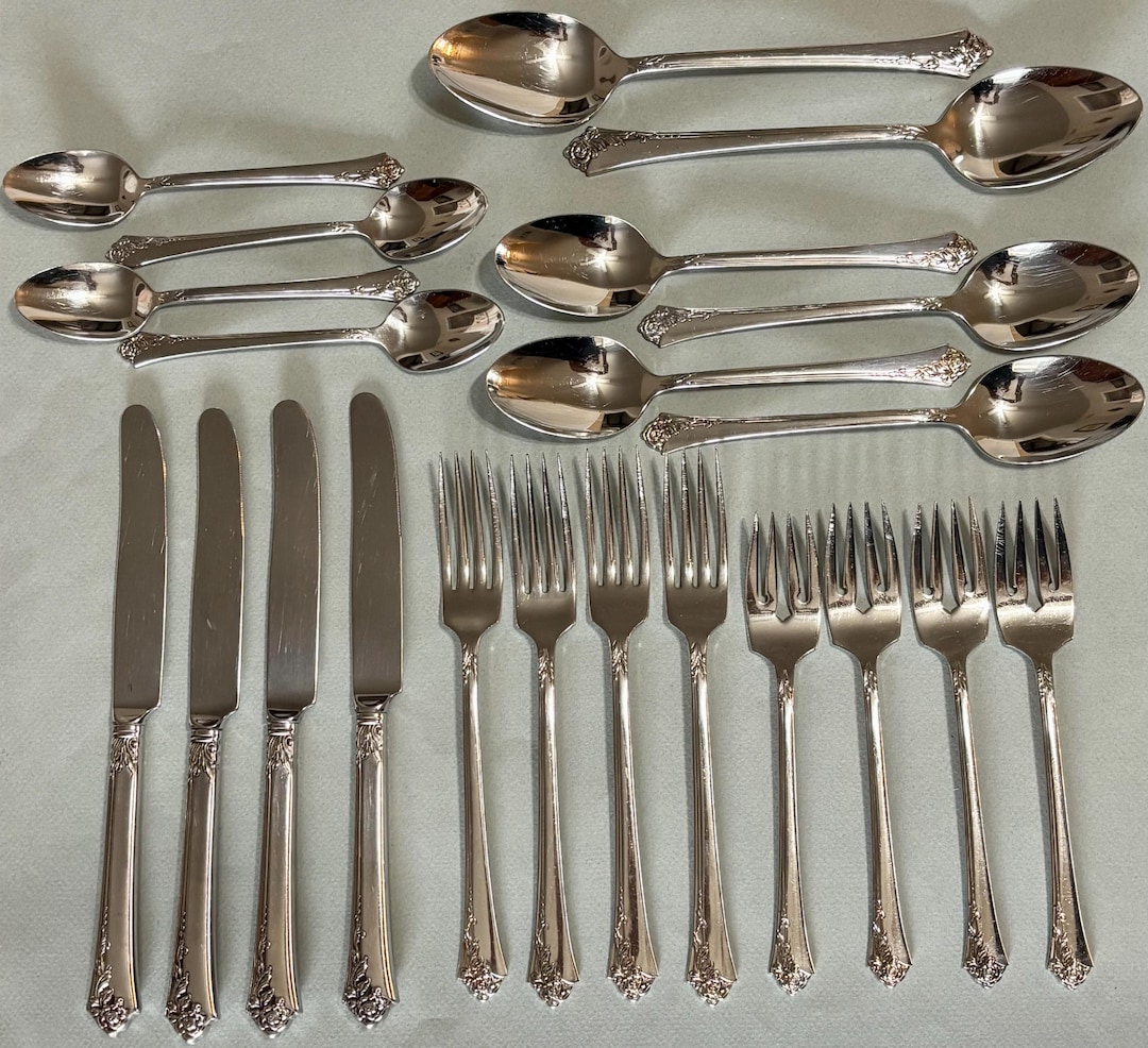 Vintage Oneida Damask Rose Heirloom Stainless Flatware Replacement ...