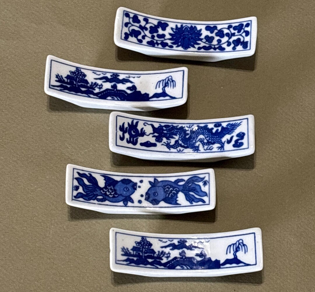 Vintage Set of 5 Asian Chopstick Rests - Etsy