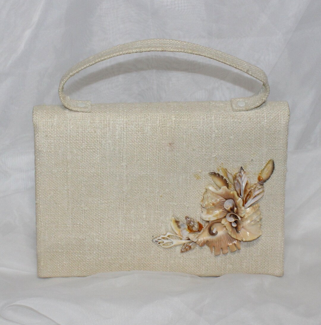 Vintage Bob and Irma Morris Seashell and Linen Purse - Etsy