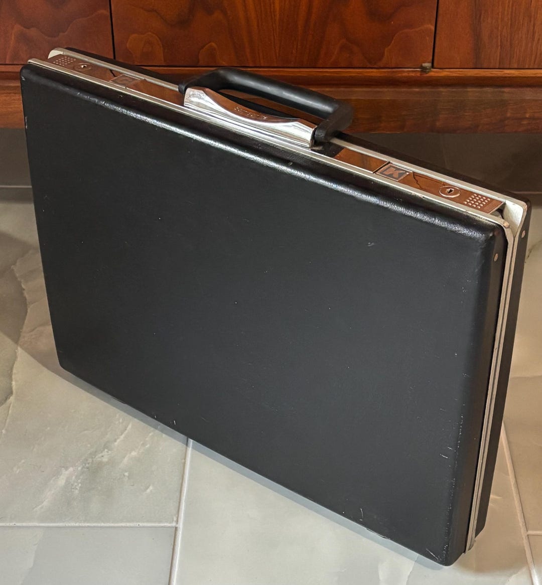 Vintage Samsonite Slim Black Attache / Briefcase - Etsy