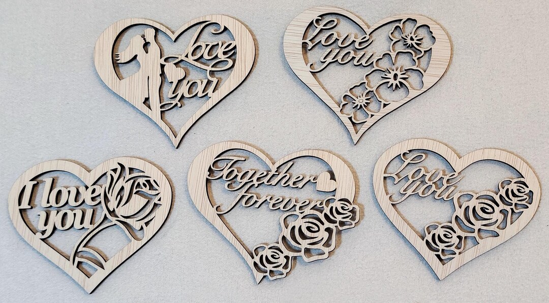 Set of 5 Laser-cut Hearts. for Valentine's Day. - Etsy