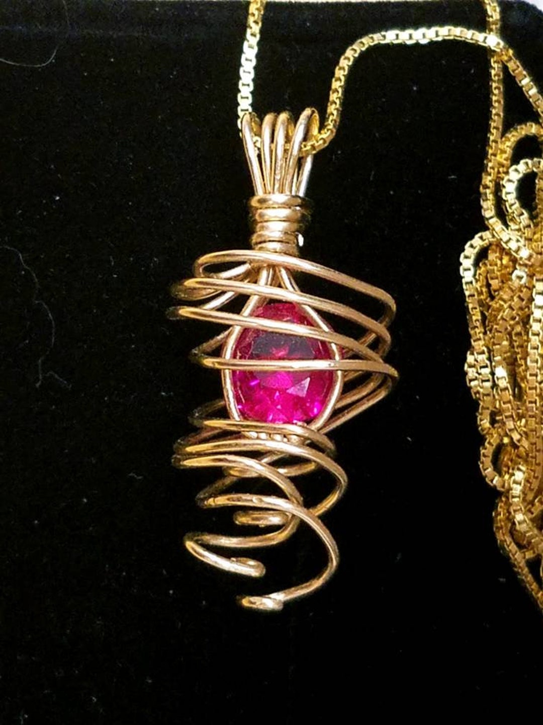 Ruby Cosmic Pendant in Gold - Etsy