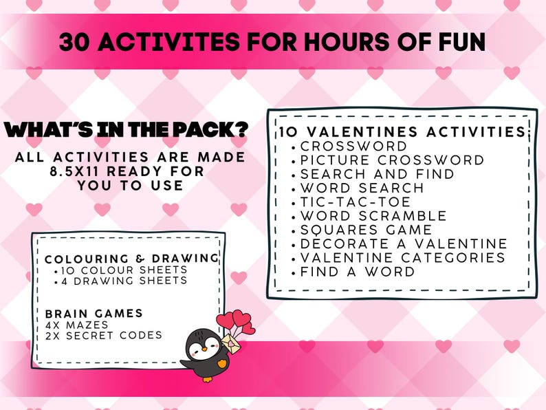 Valentine’s Day Activity Pack for Kids – Games, Coloring & Crafts - Etsy