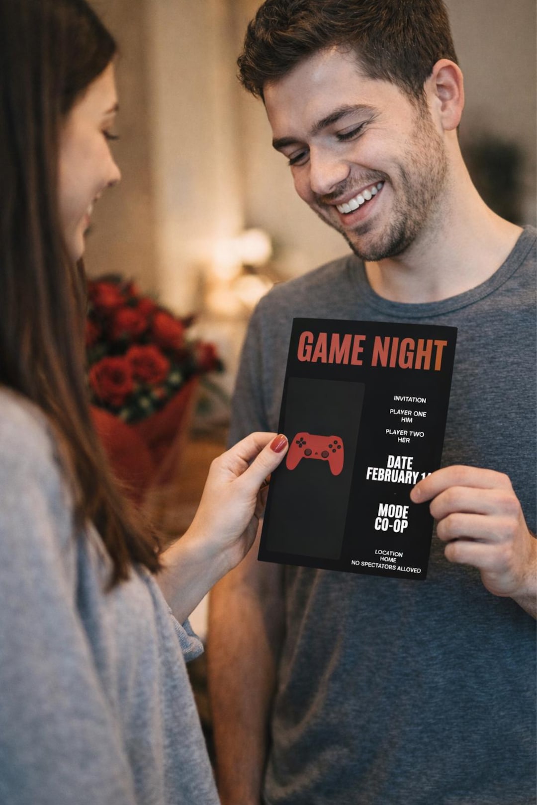 Game Night Poster Printable, Gamer Valentine Gift, Masculine Gaming ...