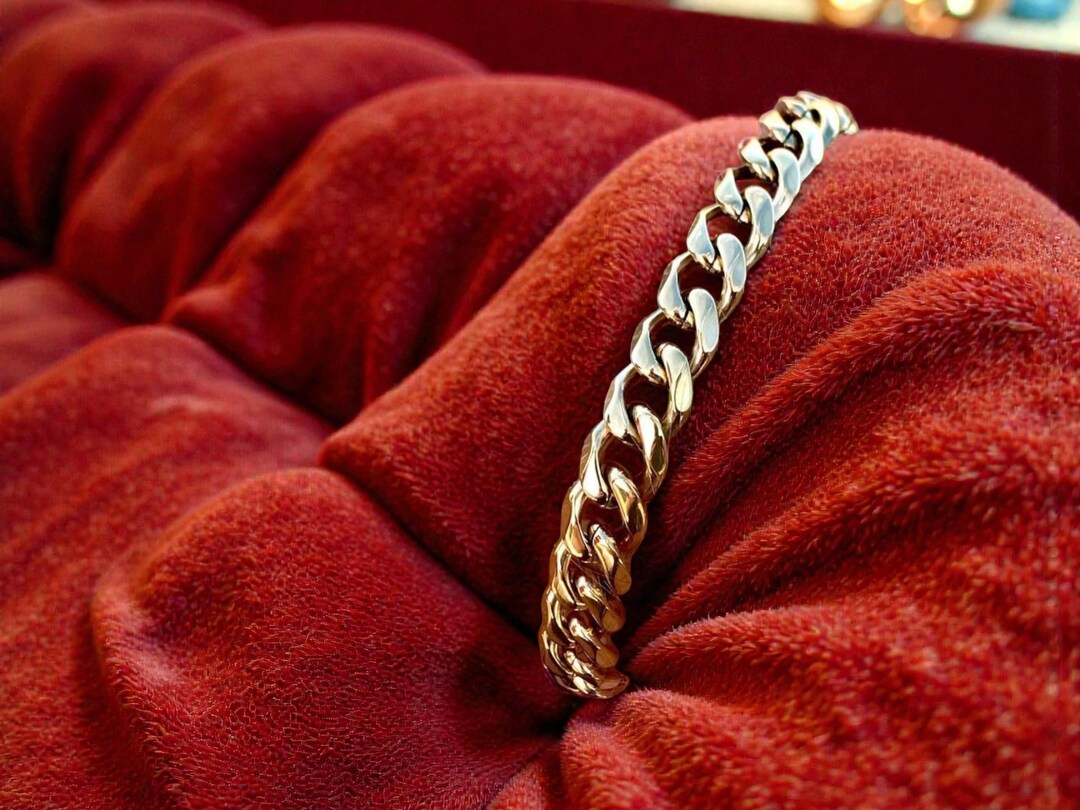 Gold Color Cuban Chain Bracelet for Men, Stainless Steel 6mm 8mm 10mm ...