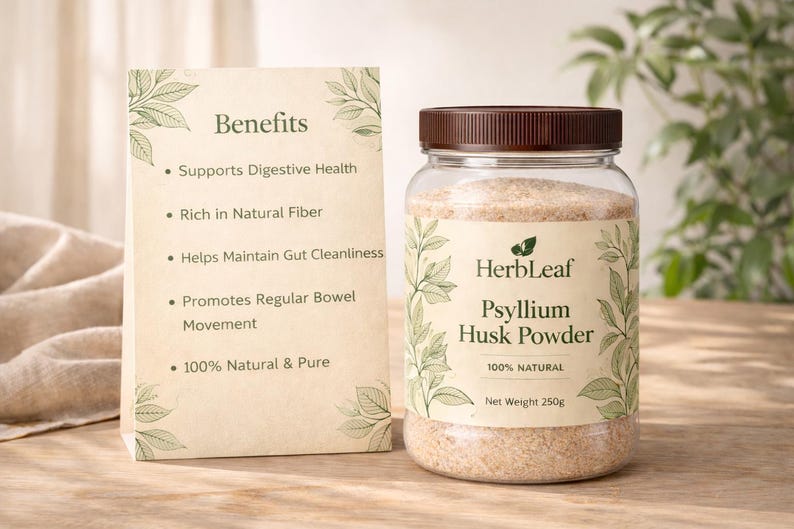 Herbleaf Psyllium Husk Powder | Natural Fiber Supplement - Etsy