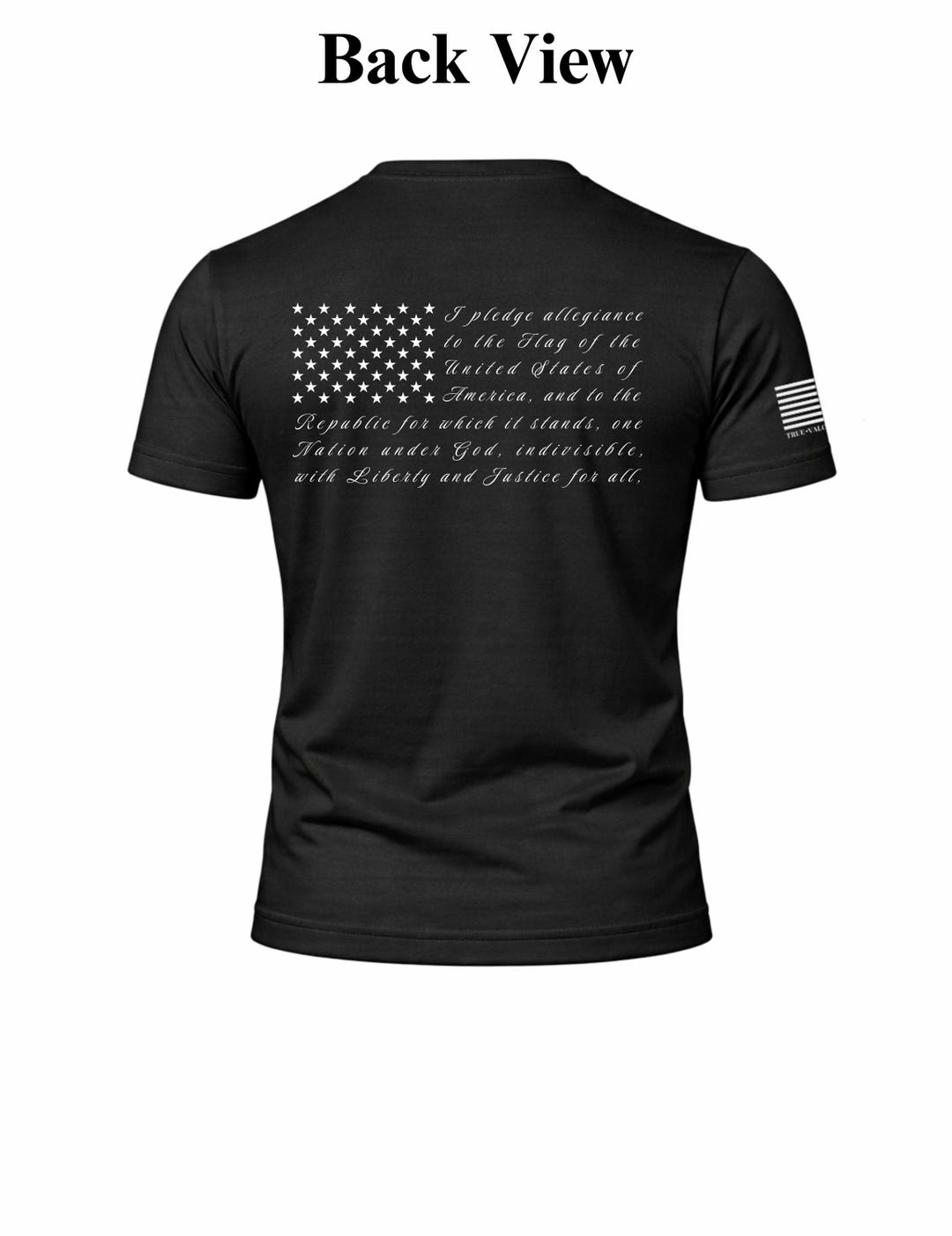 Pledge of Allegiance Script Print Tee | American Flag Text Back, Sleeve ...