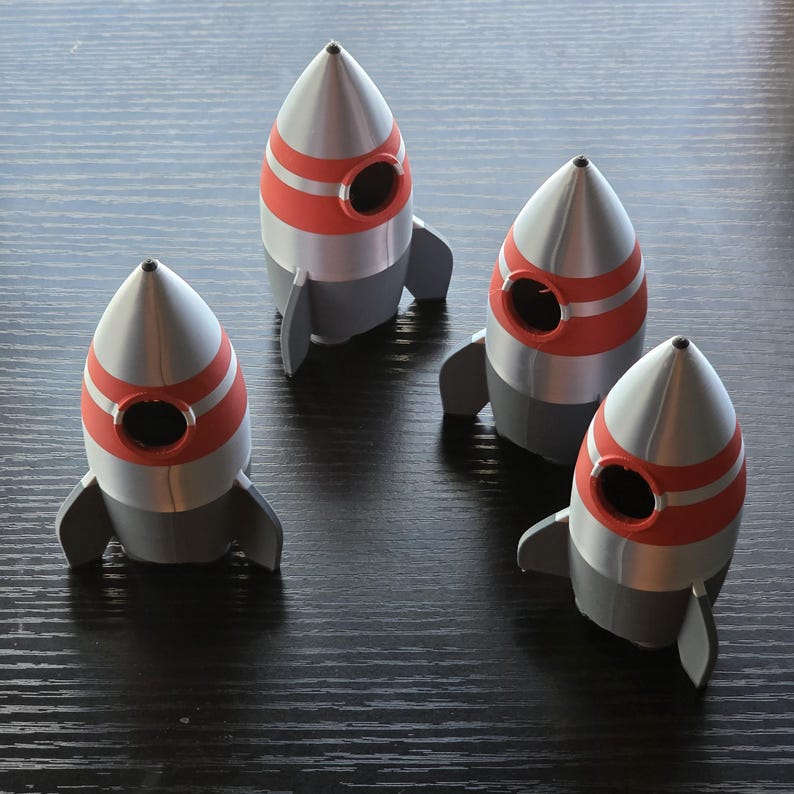 3D Printed Rocket Toy | Mini Rocket Ship Decor | Space Desk Toy ...