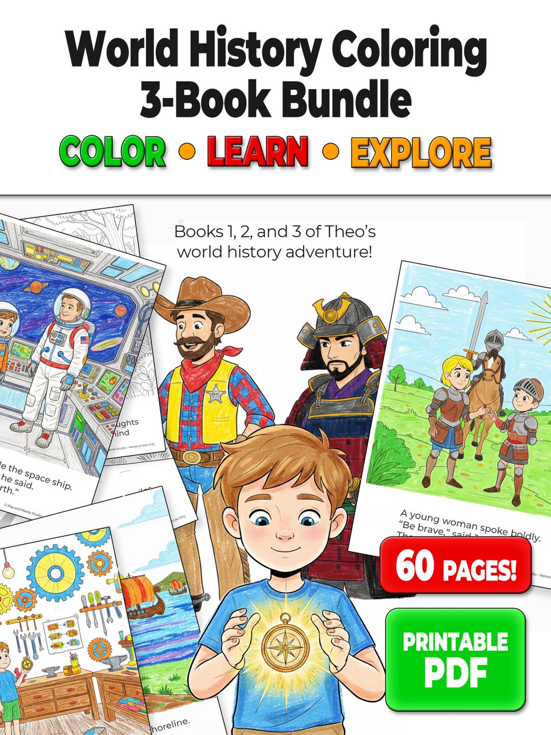 World History Coloring Book Bundle | Homeschool Adventures (PDF ...