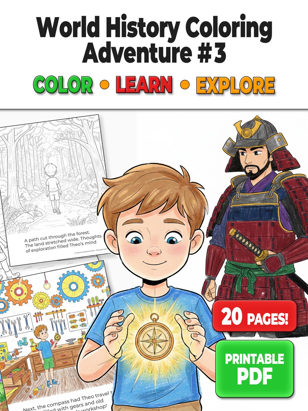 History Adventure Coloring Book Vol. 3 | Homeschool Printable (PDF ...