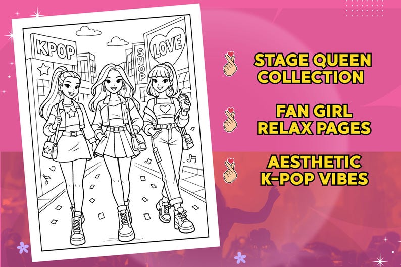 K-pop Girls Coloring Pages – Idol Group Life, Stage Performances, Dance ...