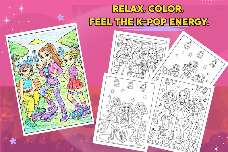 K-pop Girls Coloring Pages – Idol Group Life, Stage Performances, Dance ...