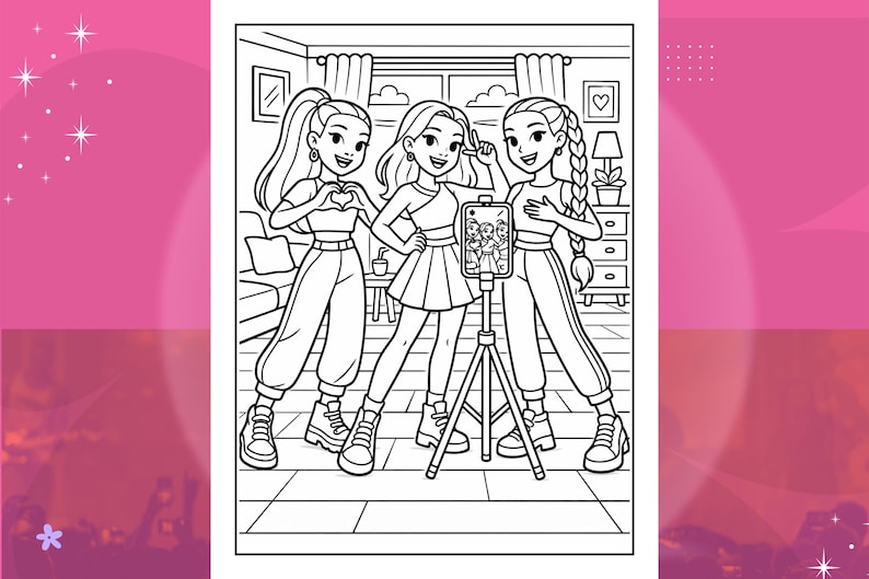 K-pop Girls Coloring Pages – Idol Group Life, Stage Performances, Dance ...