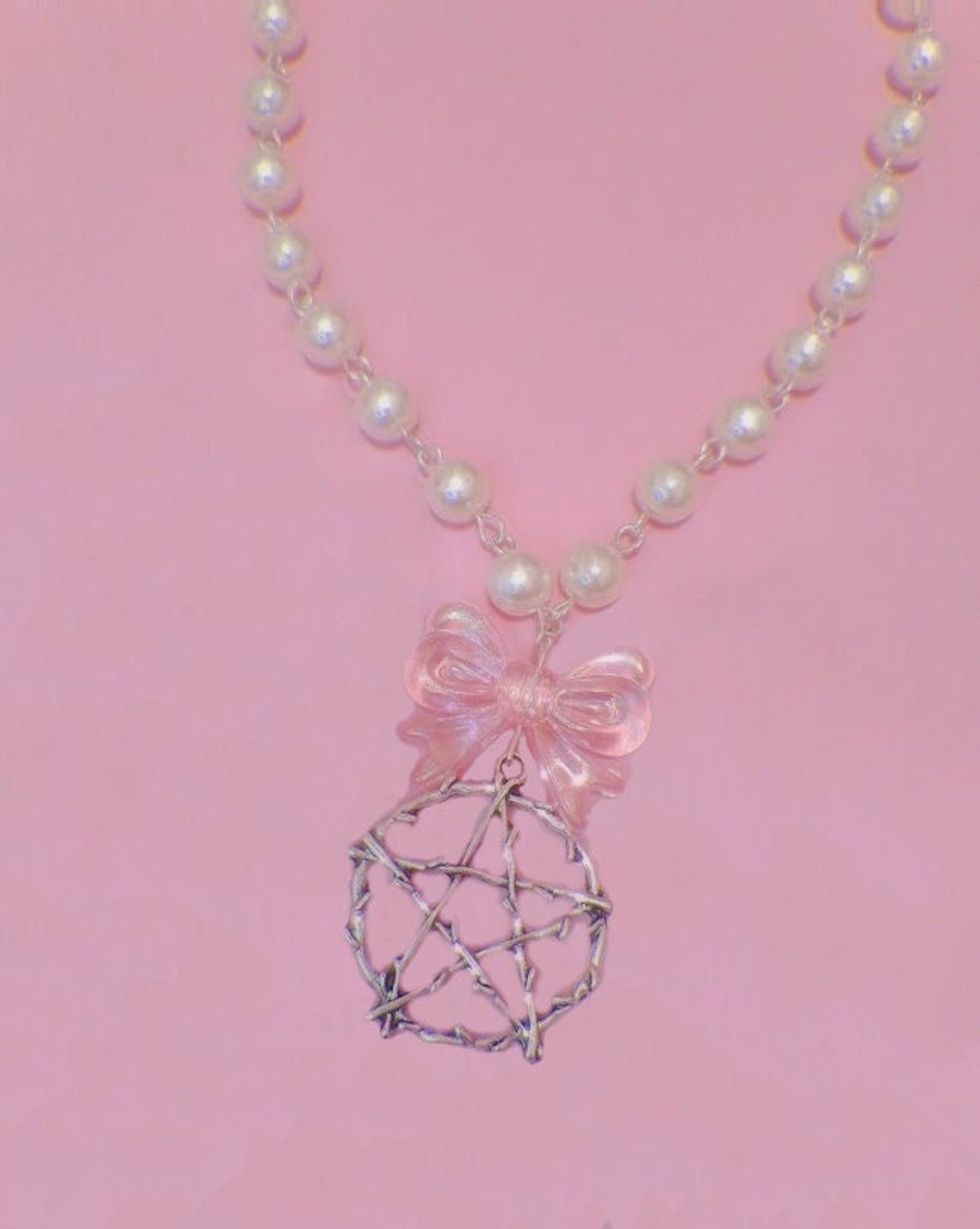 Cute Pentagram and Pearl Necklaces - Etsy