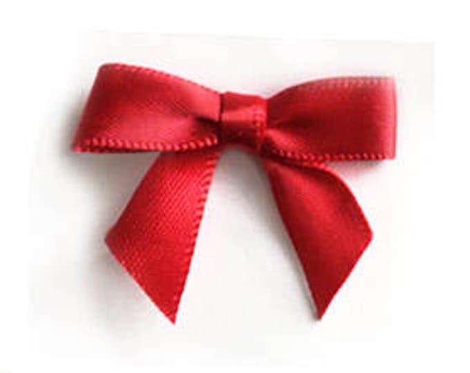 48 Mini RED Satin Bows Ready for Crafting - Etsy