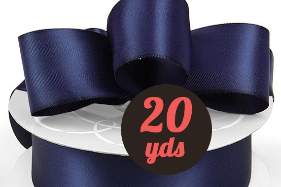 Satin Navy Blue Ribbon 7/8 Wide at 20 Yards | Etsy