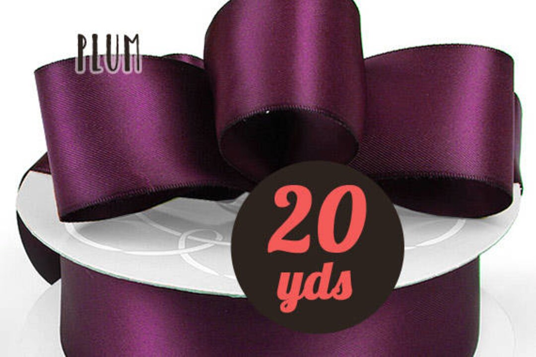 Satin Plum Purple Ribbon - 7/8" Wide at 20 Yards - Etsy
