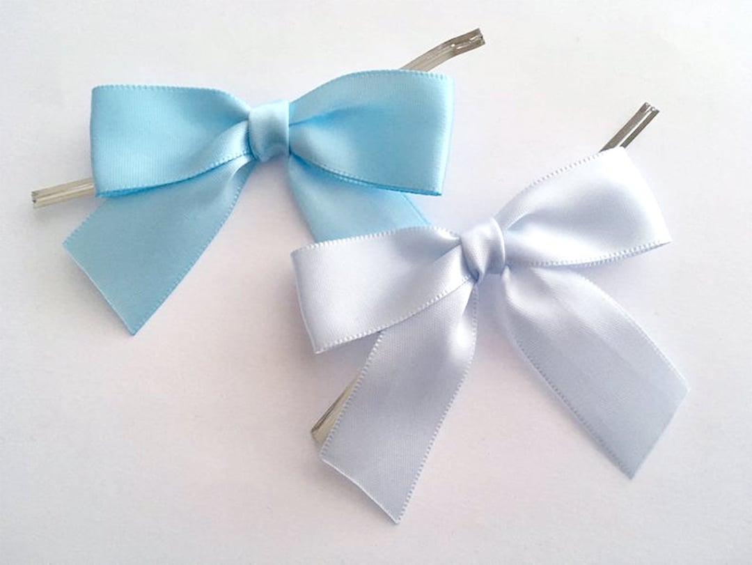 3" BABY or PALE BLUE - 12 Pre-made Satin Bows - Etsy