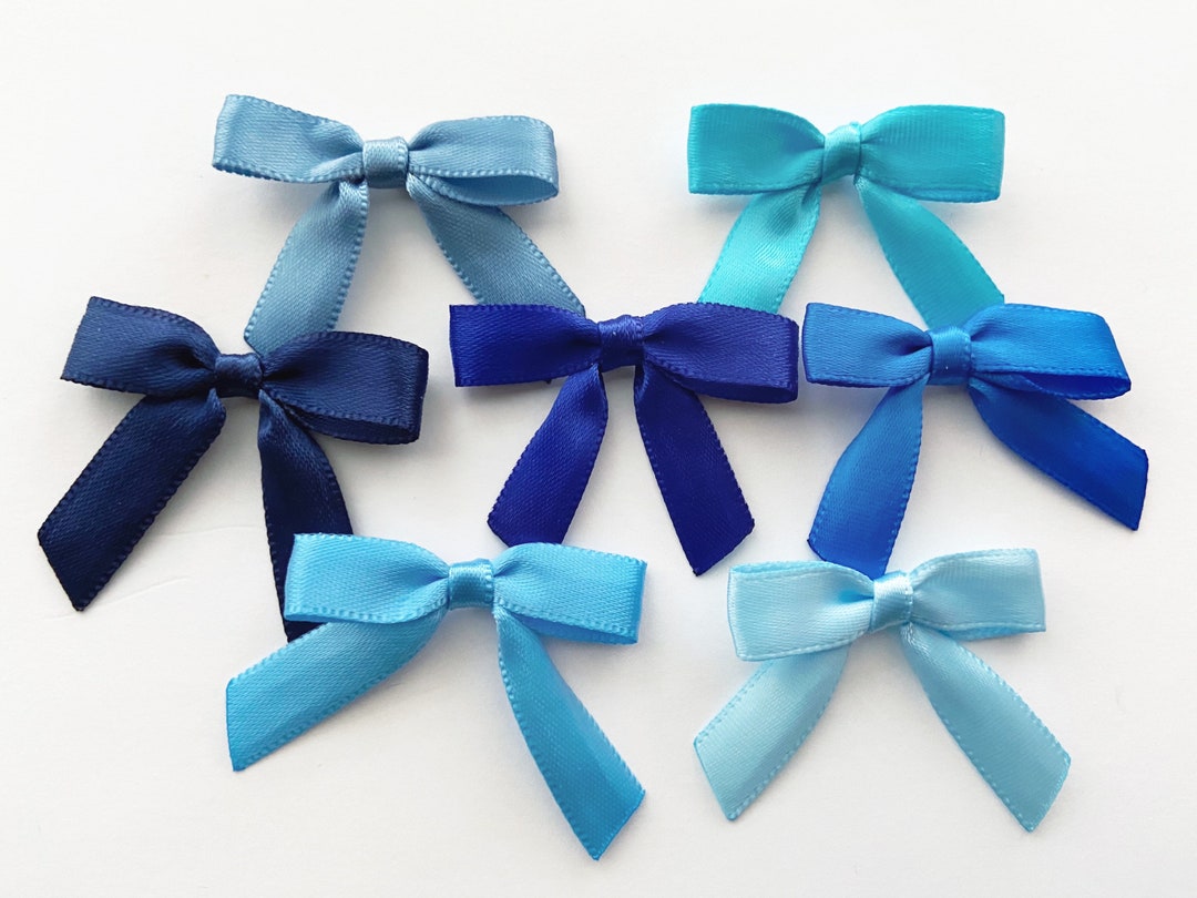 Mini 1.5 BLUE Shades 12/24/48/100 Handmade Bows - Etsy UK