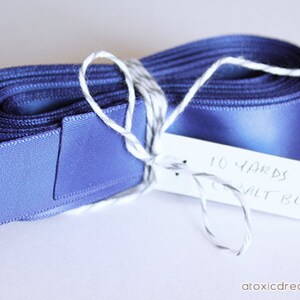 Satin Cobalt Blue Ribbon - 7/8" Wide at 20 Yards - Etsy
