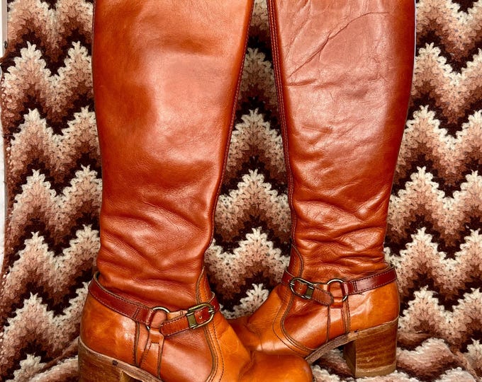 True Vintage 1970’s Dexter Bootmakers Brown Leather Women’s Knee High ...