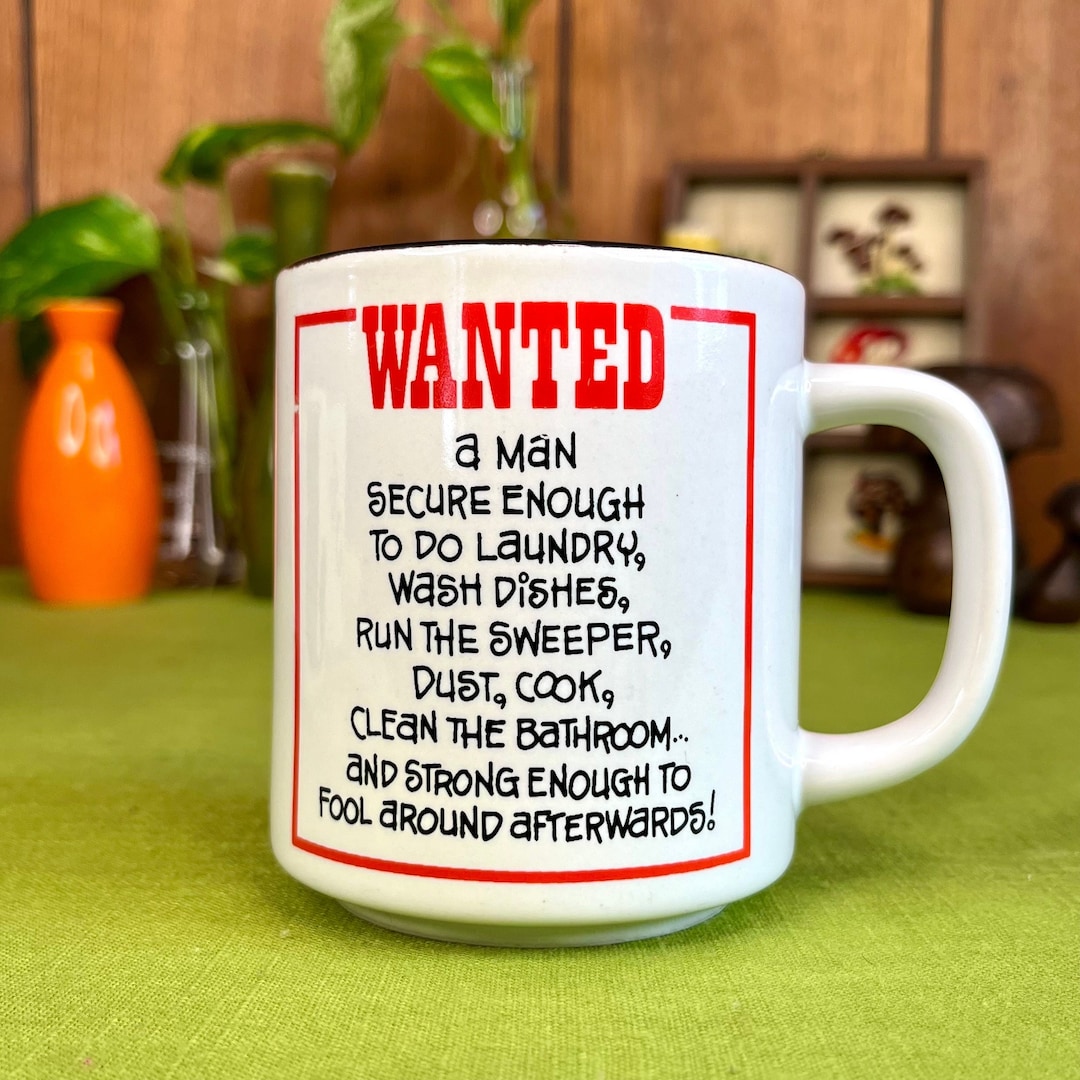 Vintage Wanted Funny Man Ad Mug - Etsy