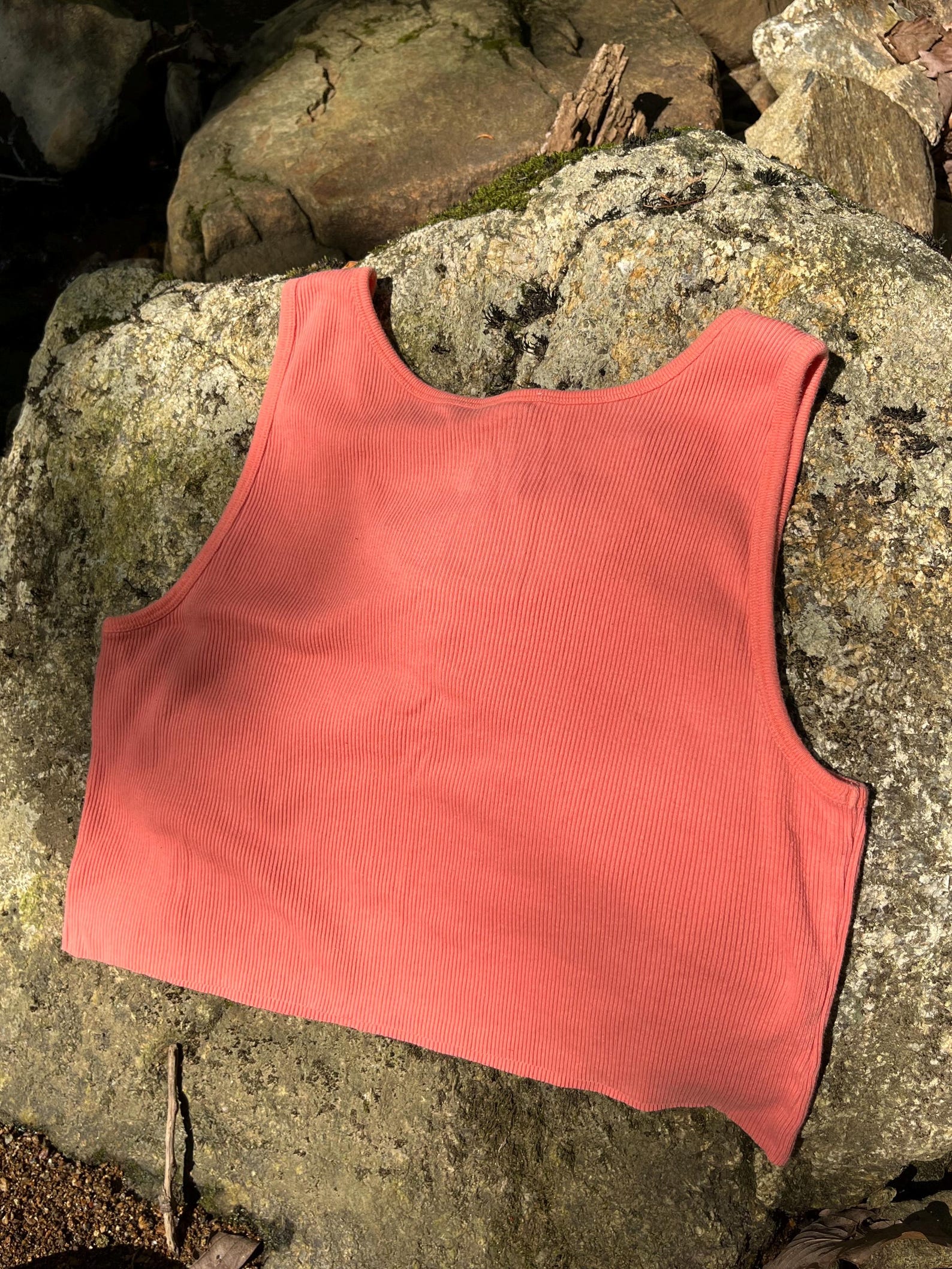 Upcycled Cropped Ribbed Pink Tank With Upcycled Floral Patch - Etsy