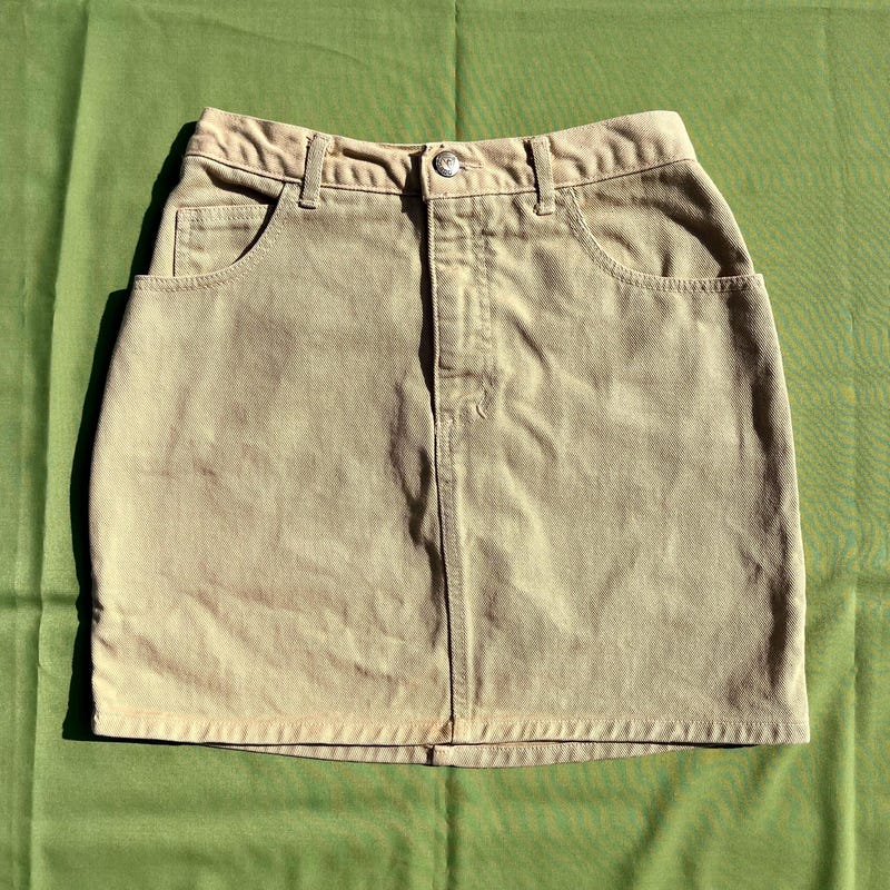 Yellow Denim Mini Skirt - Etsy
