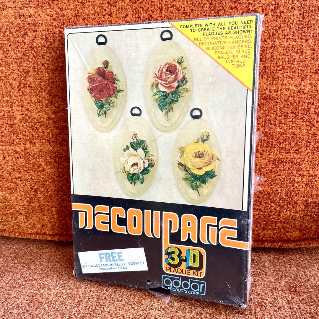 Vintage Addar 3D Flower Decoupage Wall Plaque Kit NOS - Etsy