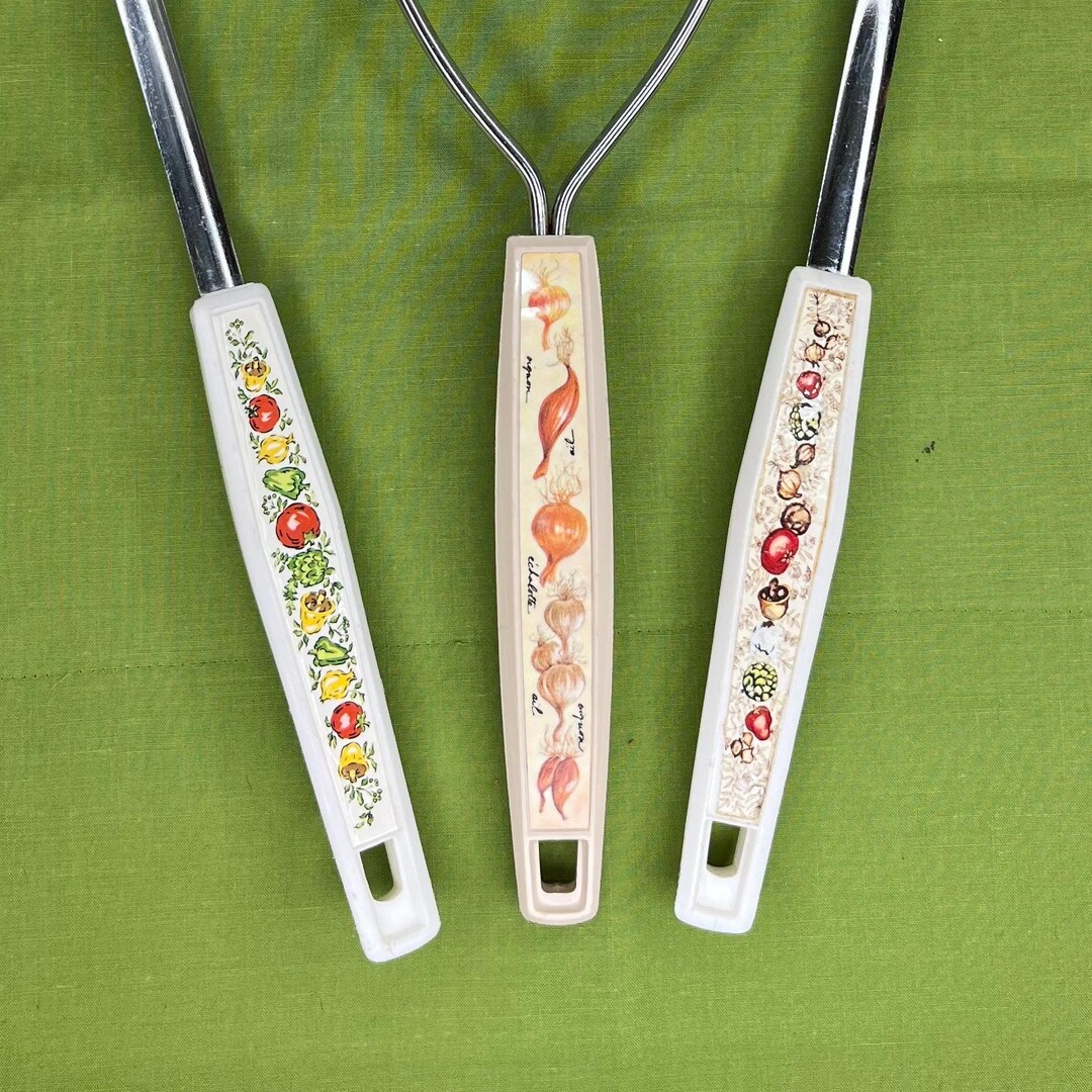Vintage Miscellaneous Vegetable Design Serving Utensils - Sold ...
