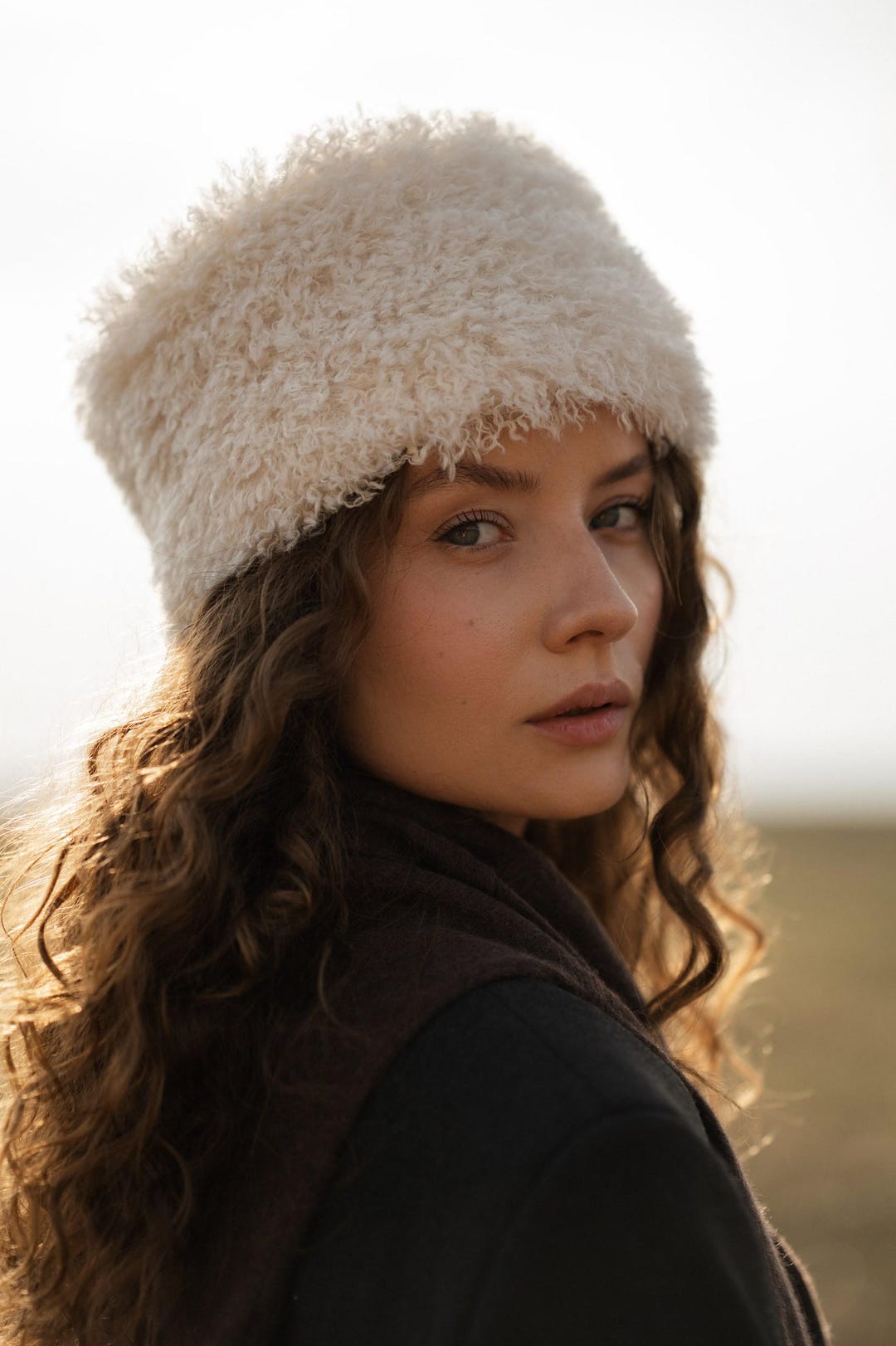 Faux Llama Fur Cossack Hat, Suede Crown, Ethnic Winter Hat - Etsy