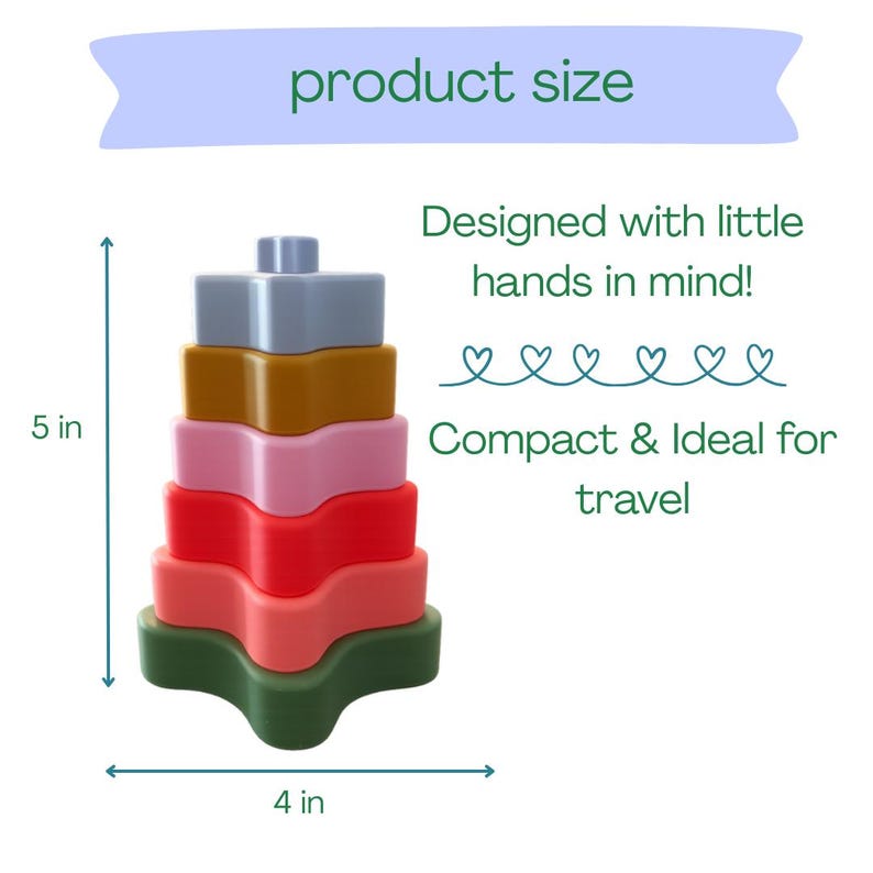 Silicone Stacking Stars Montessori Toy – Baby Toddler Sensory Stacker ...