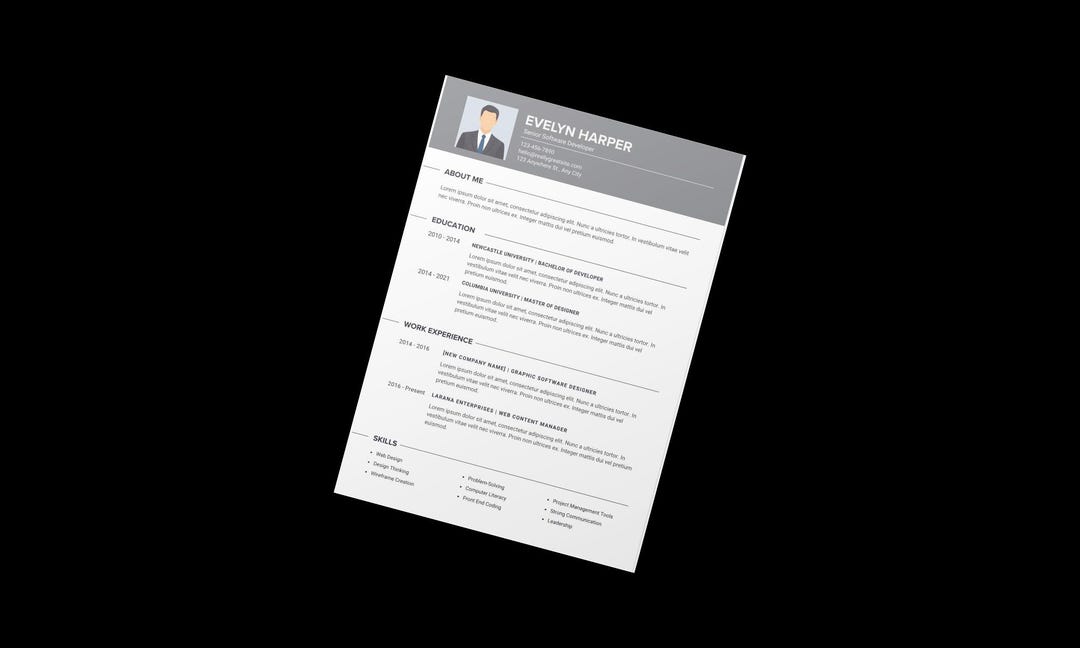 Curriculum Vitae Template - Etsy Australia