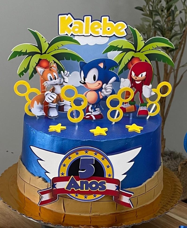 Sonic Cake Topper - Birthday Cake Decoration - Etsy