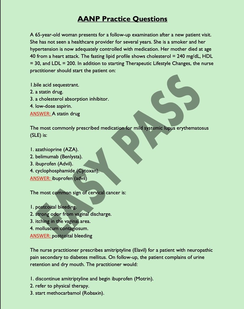 AANP Practice Questions - Etsy