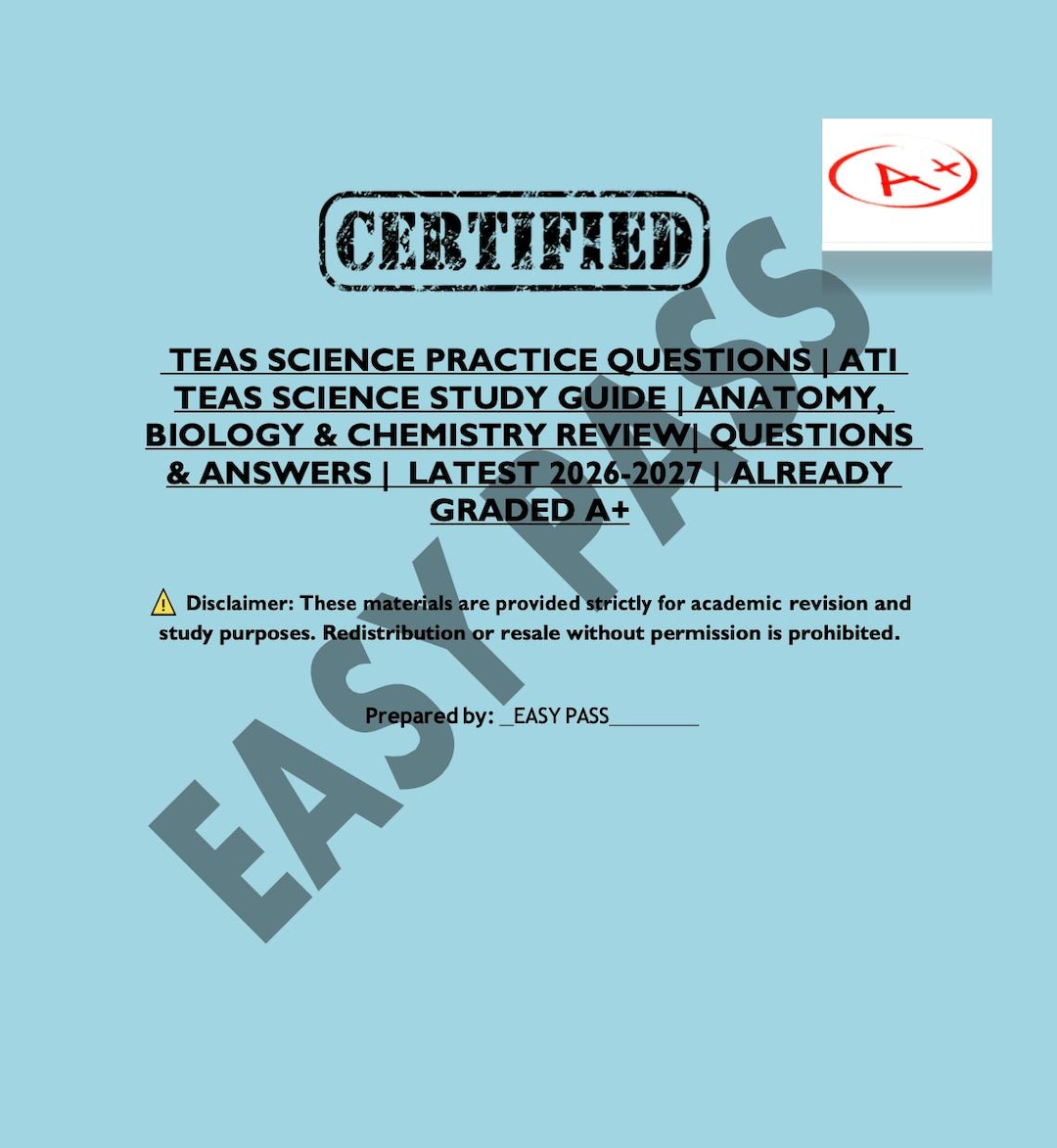 TEAS Science Practice Questions | ATI Study Guide (anatomy, Biology ...