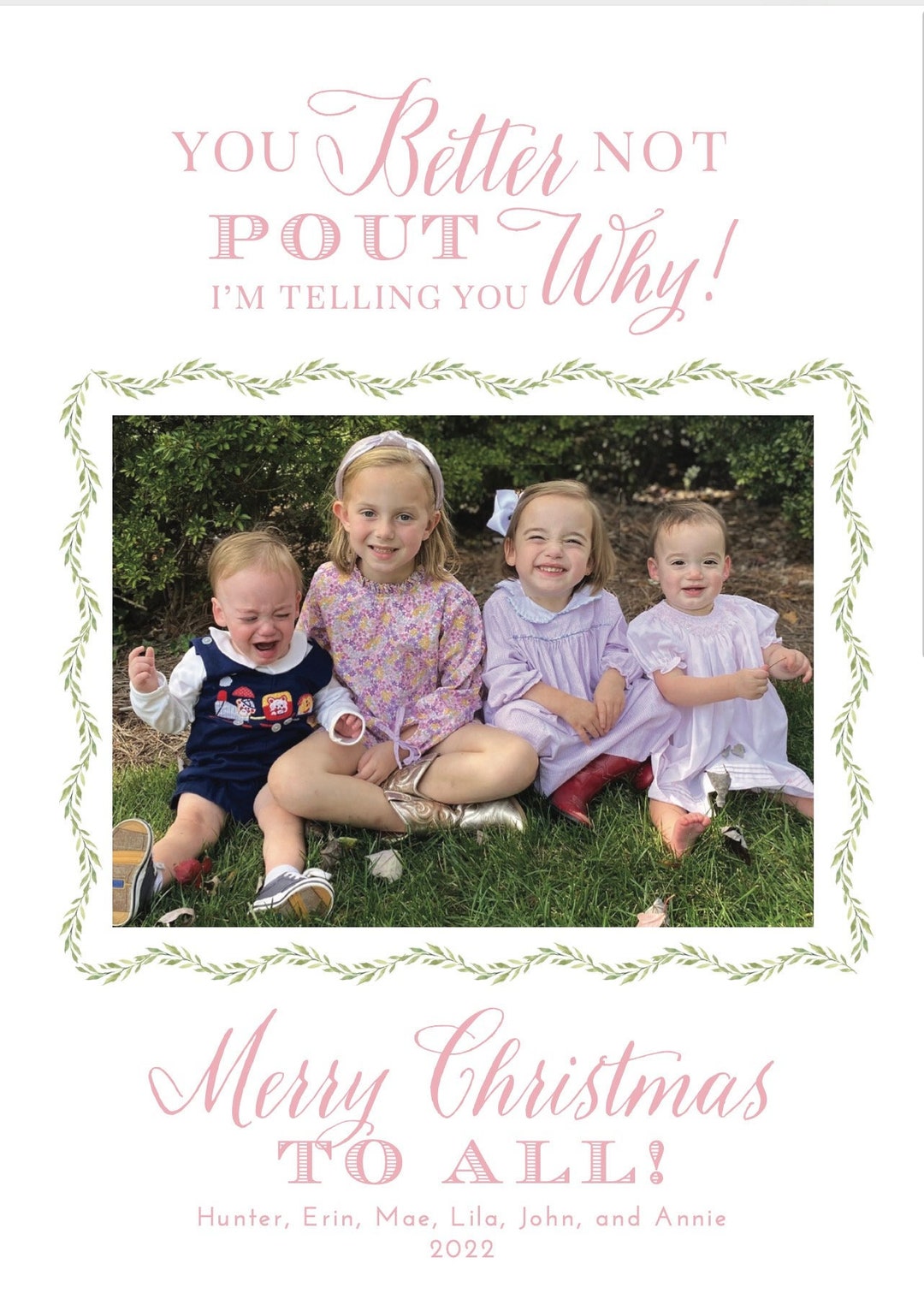 You Better Not Pout Christmas Card - Etsy