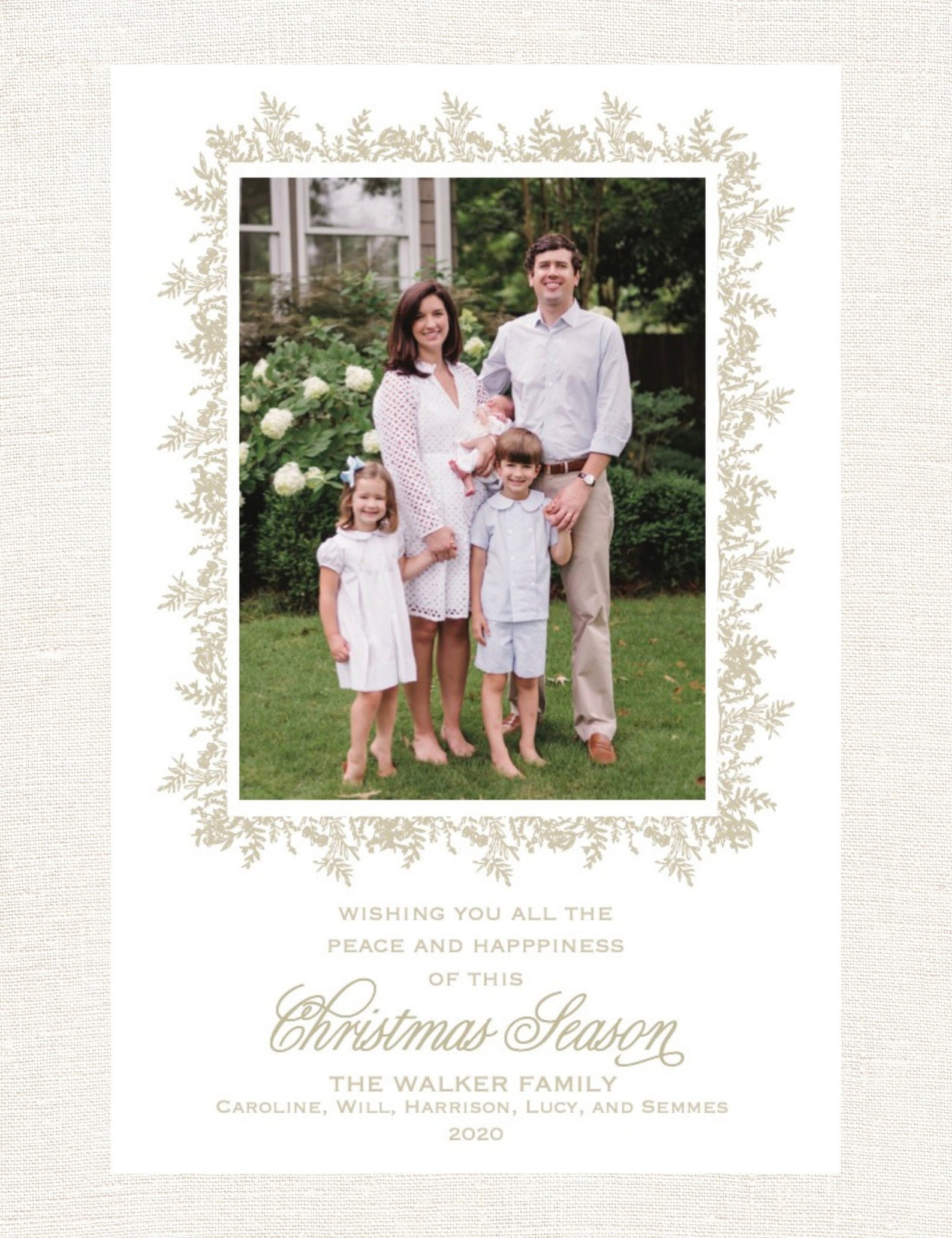 Classic Neutral Floral Christmas Card - Etsy