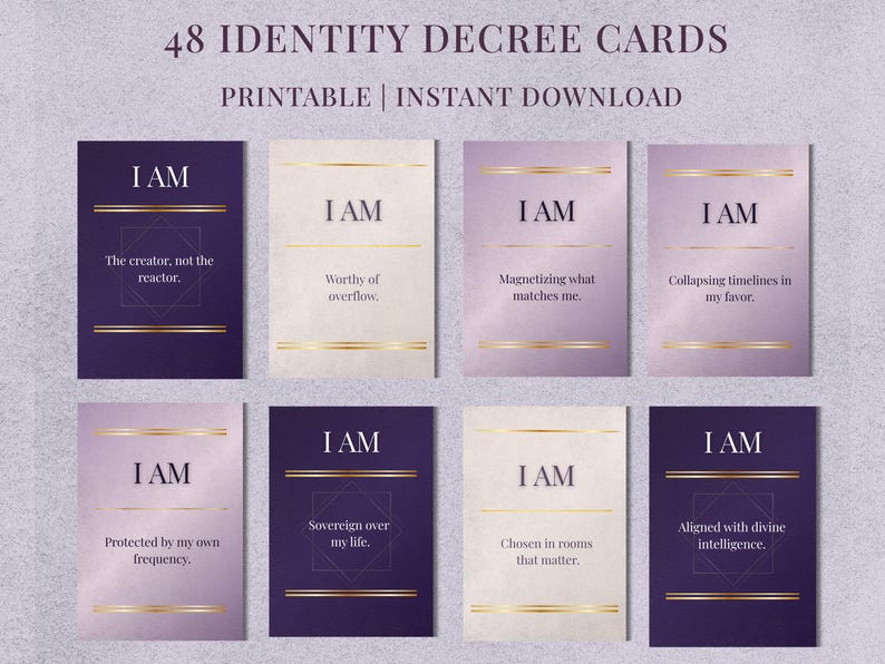 Printable I AM Affirmation Cards for Women, Self Concept Manifestation ...