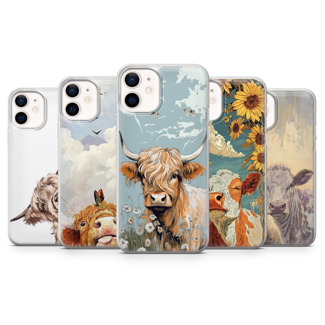 Highland Cow Phone Case Baby Cows Cover for iPhone 17, 16, 15, 14, 13 ...