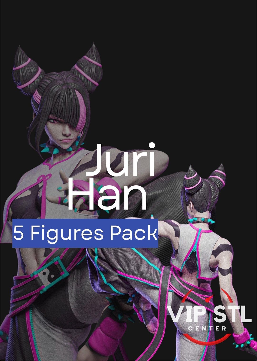 Juri Han 5-figure STL Pack - Street Fighter 3D Printable - Etsy