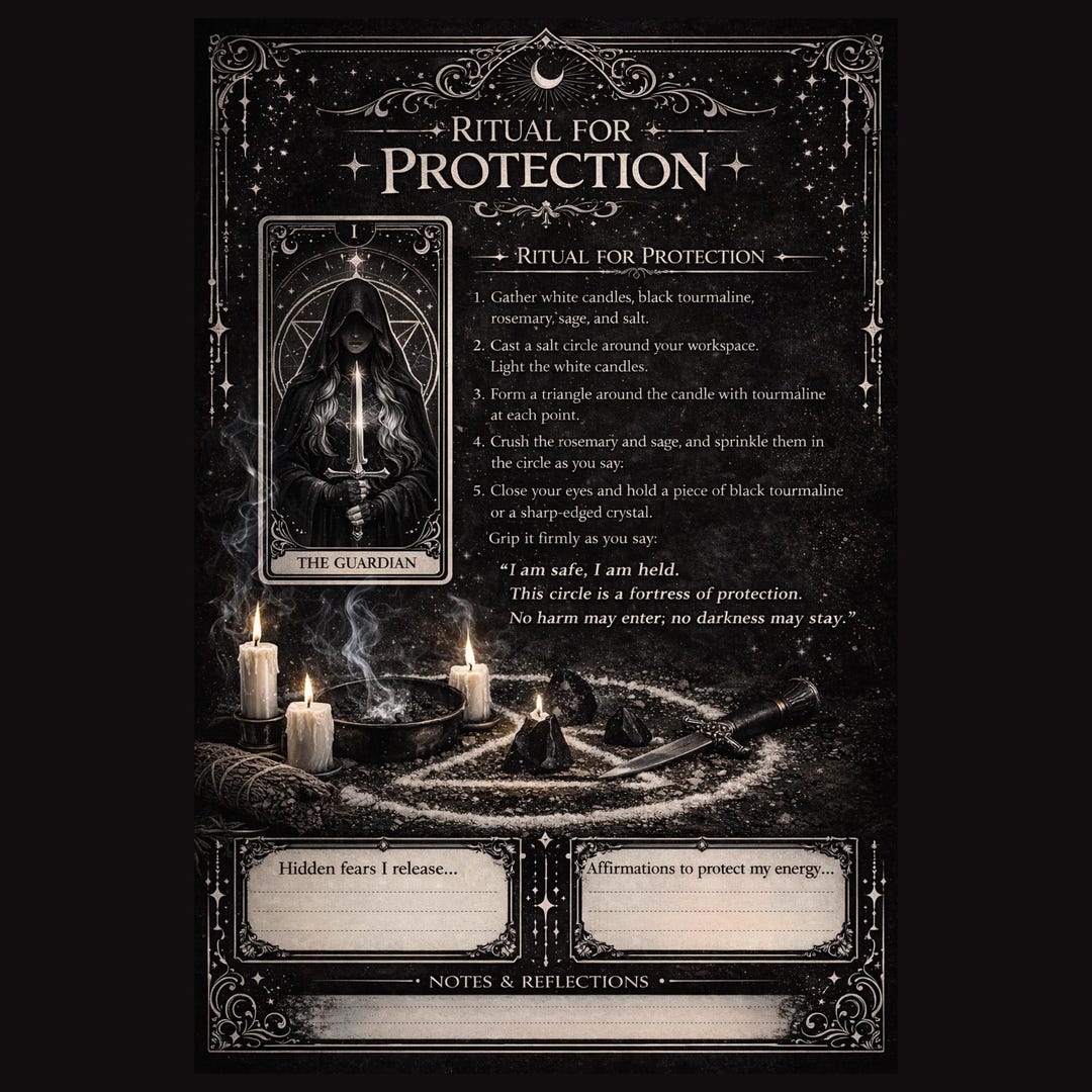 Ritual for Protection | Dark Feminine Spiritual Ritual Card | Tarot ...