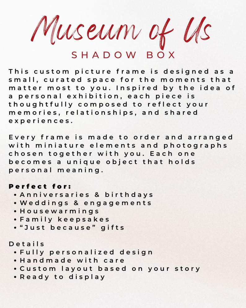 Museum of Us Shadow Box, Personalized Couple Gift, Custom Photo Frame ...