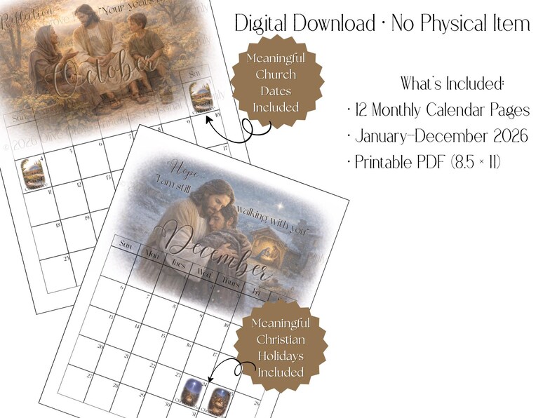 2026 LDS Monthly Calendar Printable | Christ-centered | Digital ...