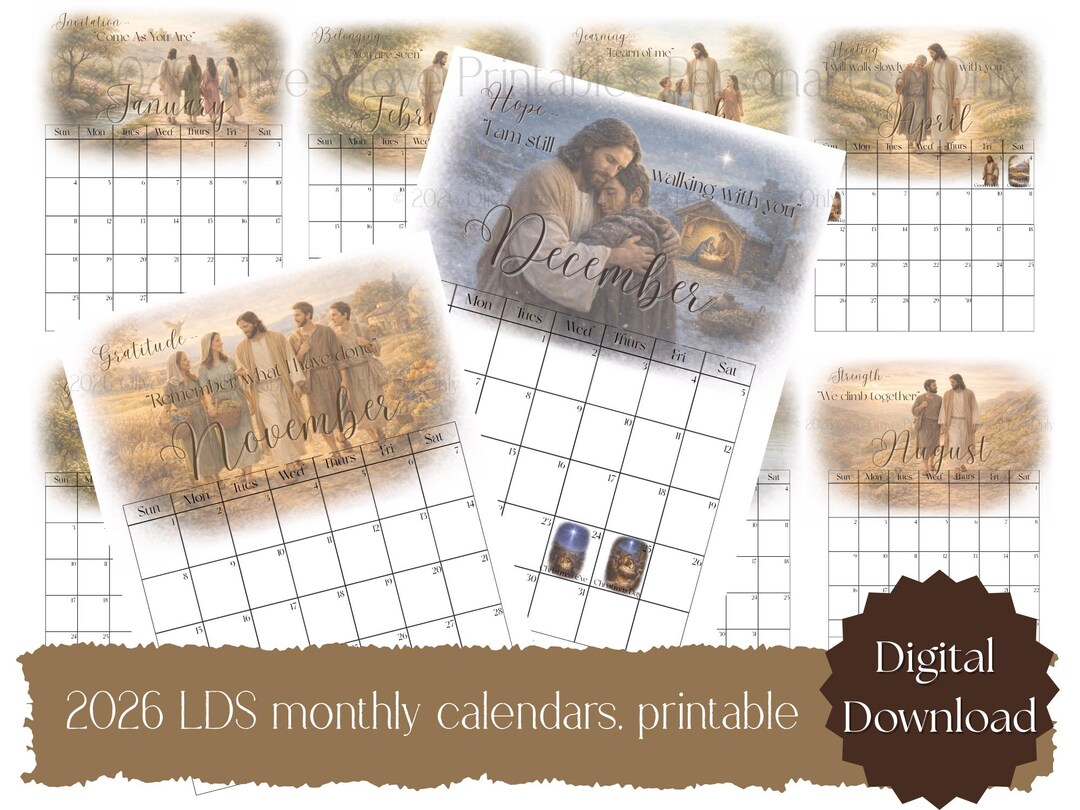 2026 LDS Monthly Calendar Printable | Christ-centered | Digital ...